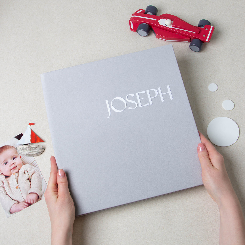 Light Blue + White Velour | 1st Year Baby Book – Liumy Albums