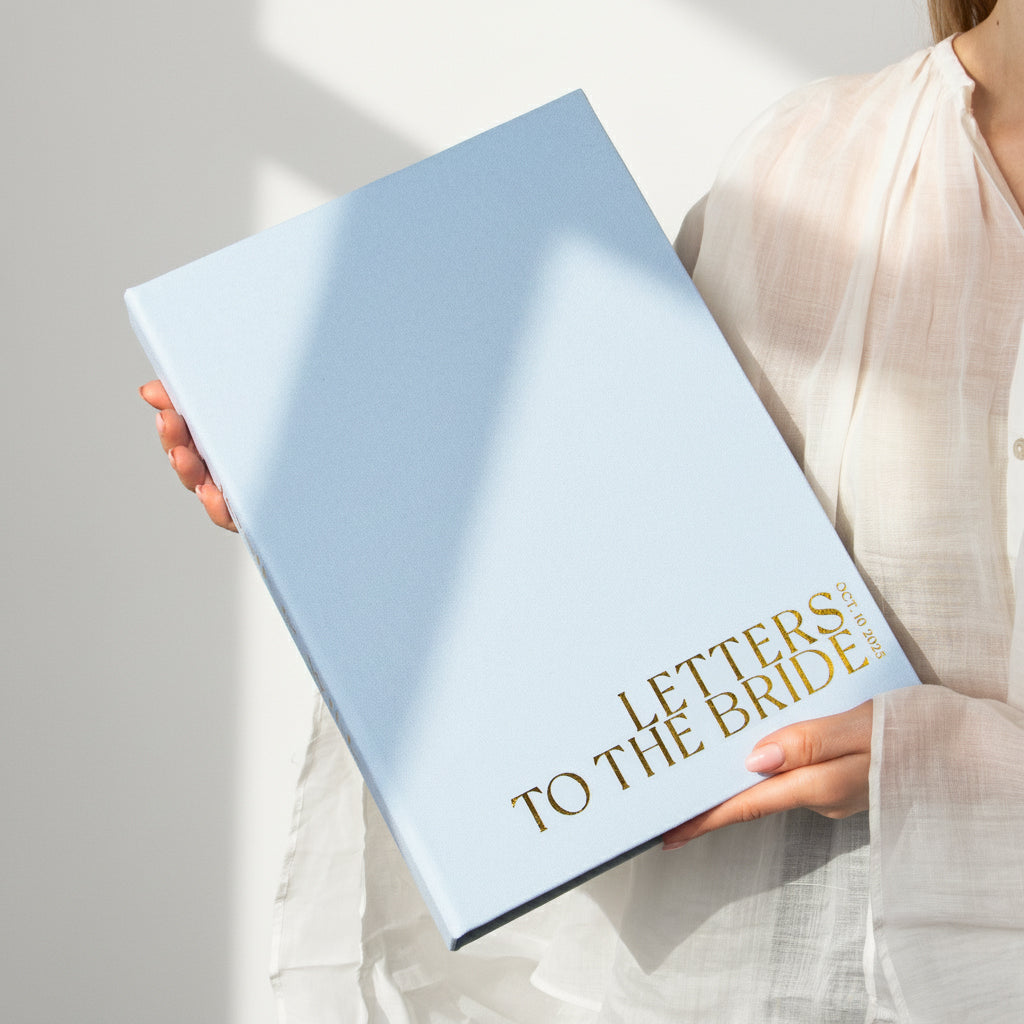 Light Blue + Real Gold | Letters to Bride Guest Book – Liumy Albums
