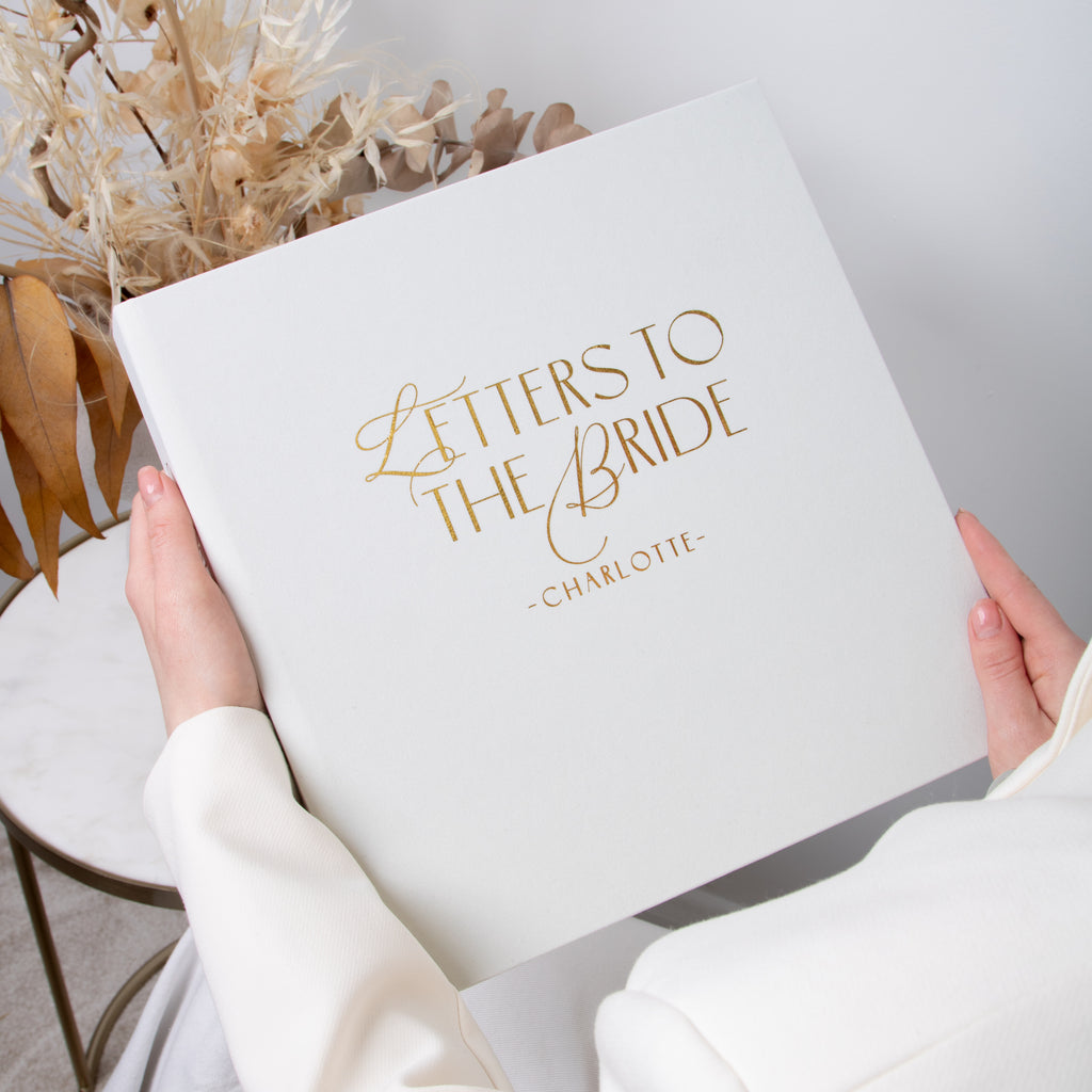 Silky White + Real Gold | Letters to Bride Guest Book – Liumy Albums