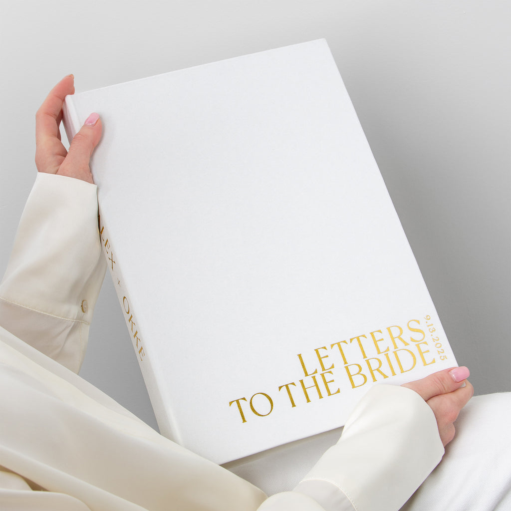 Silky White + Real Gold | Letters to Bride Guest Book – Liumy Albums