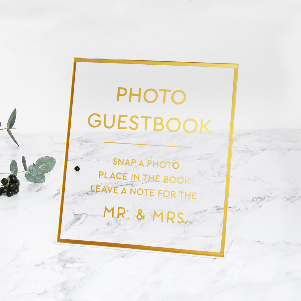 Acrylic Sign for Wedding, Gold, Big – Liumy Albums